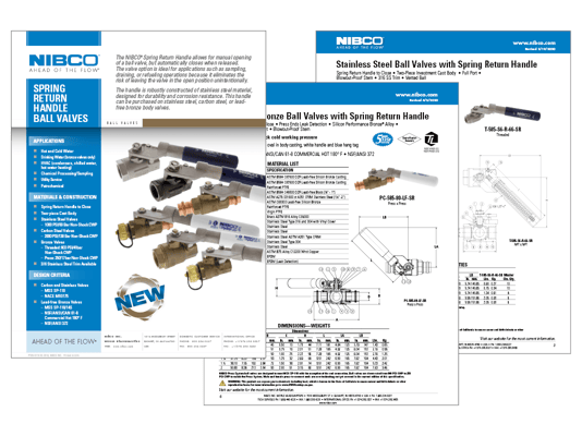 NIBCO Spring Return Handle Ball Valves